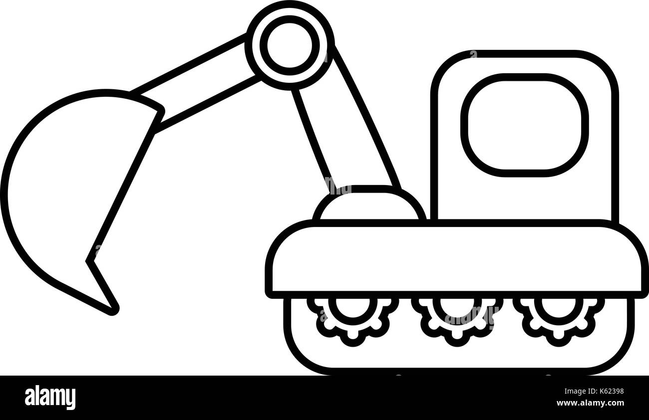 Outline Of Excavator Stock Photos & Outline Of Excavator Stock Images ...