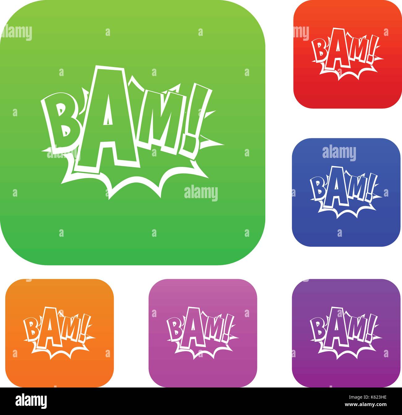 BAM, comic book bubble set color collection Stock Vector Image & Art ...