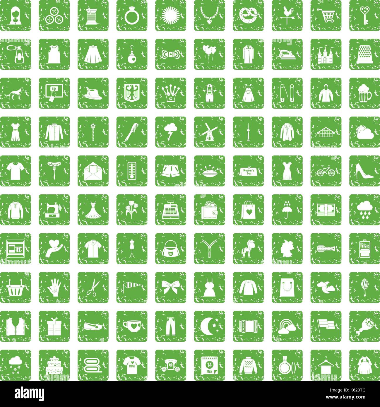 100 dress icons set grunge green Stock Vector Image & Art - Alamy