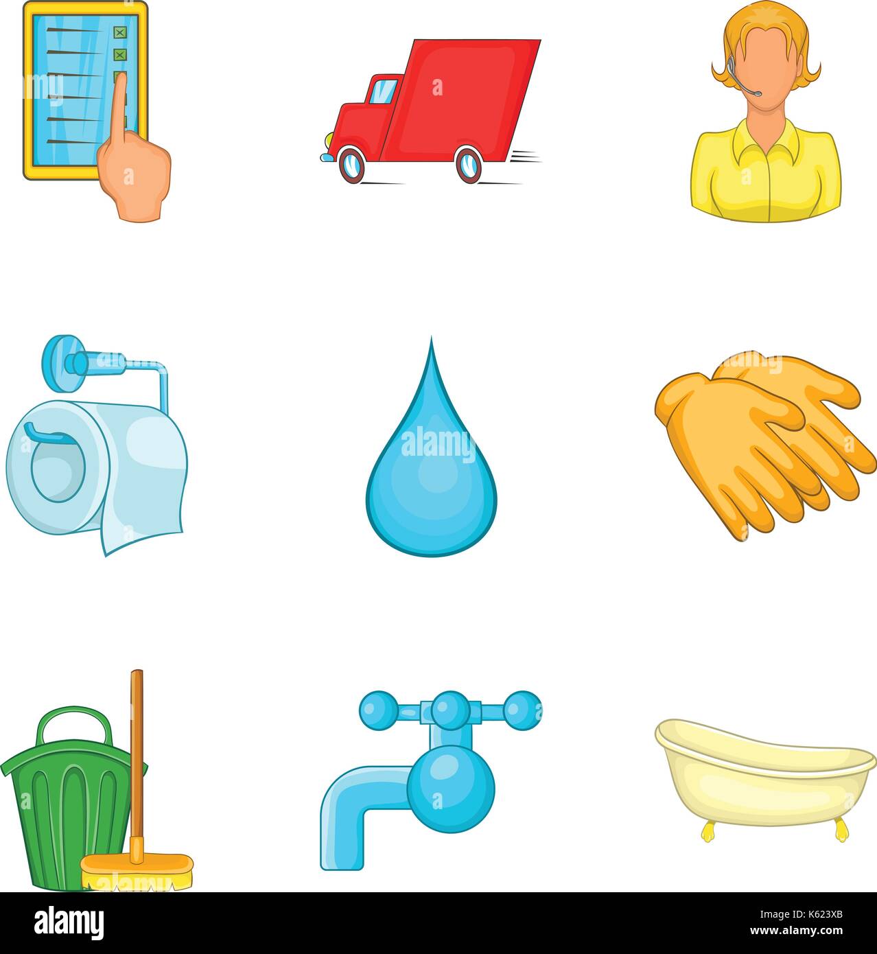 Fast cleaning service icon set, cartoon style Stock Vector Image & Art ...