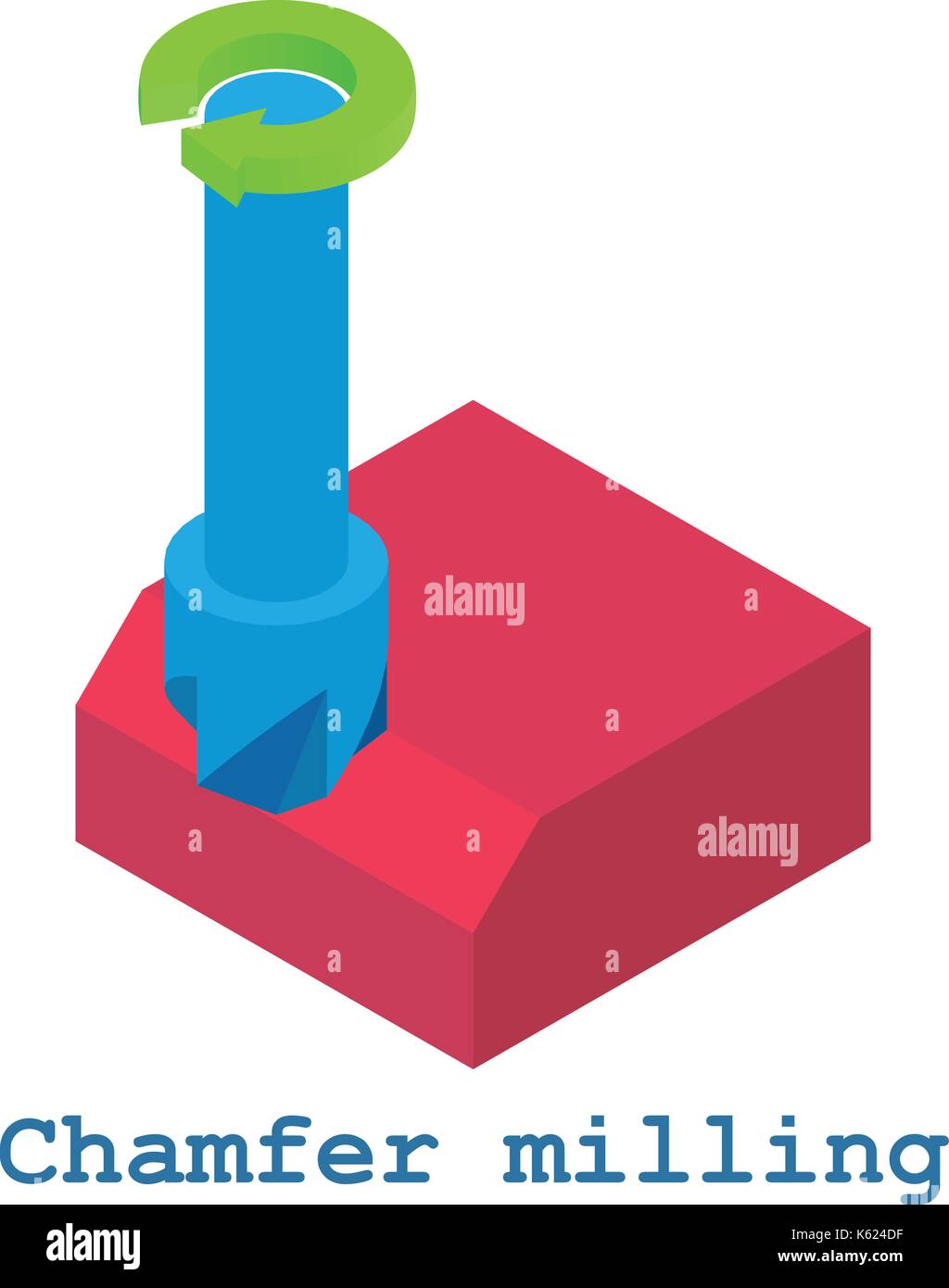 Chamfer milling metalwork icon, isometric 3d style Stock Vector Image ...