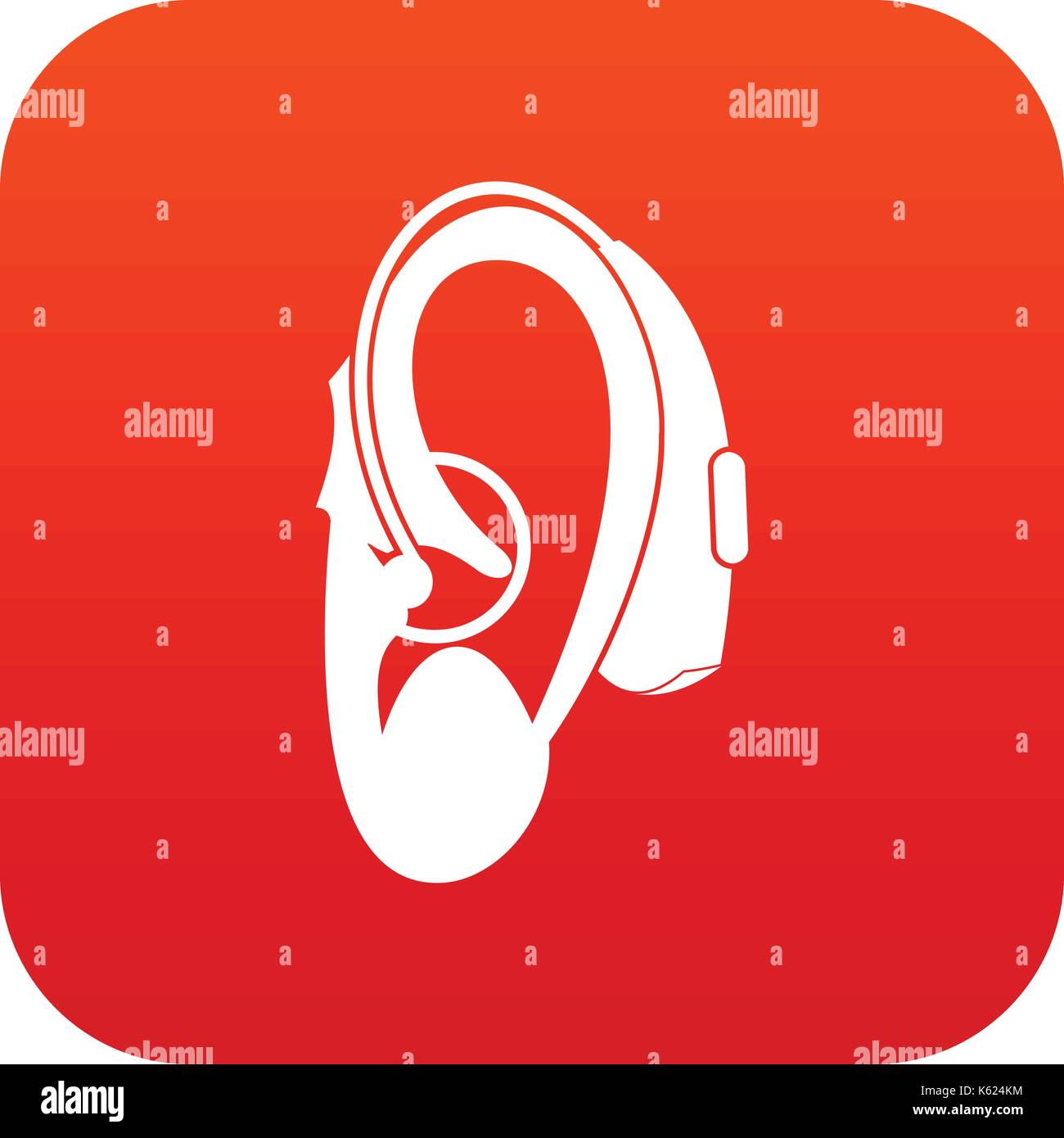 Hearing aid icon digital red Stock Vector Image & Art - Alamy
