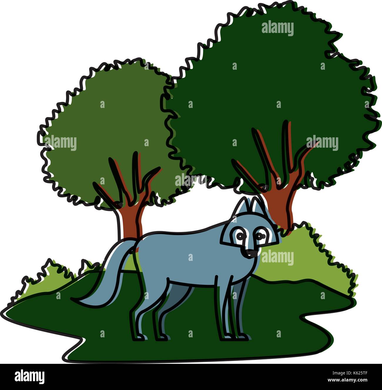 Wolf cartoon animal Stock Vector Image & Art - Alamy