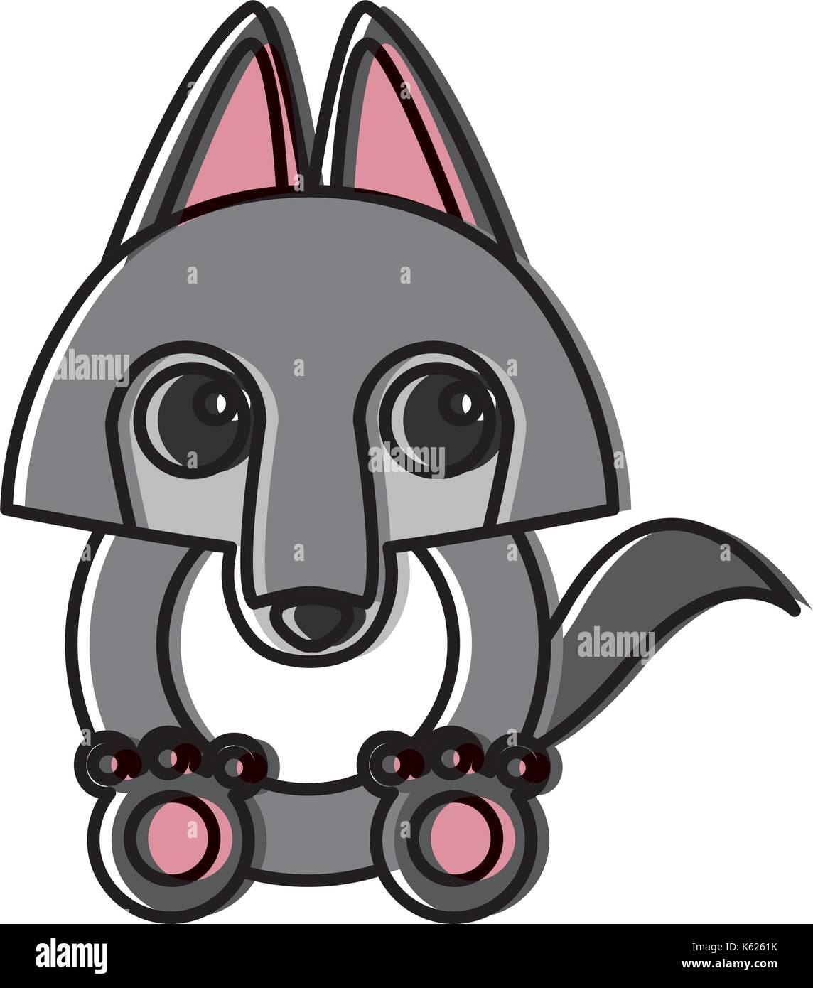 Wolf cartoon animal Stock Vector Image & Art - Alamy