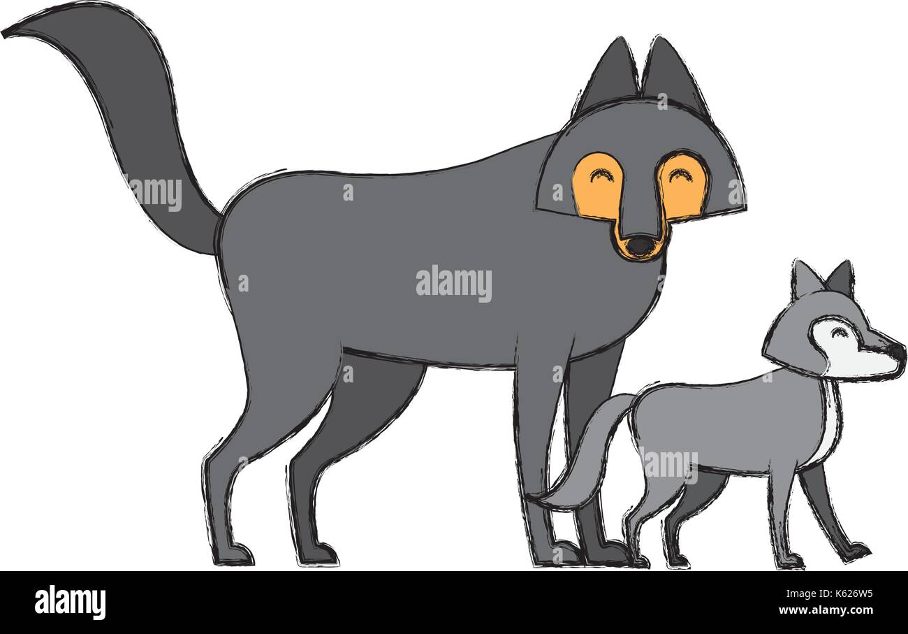 Wolf cartoon animal Stock Vector Image & Art - Alamy