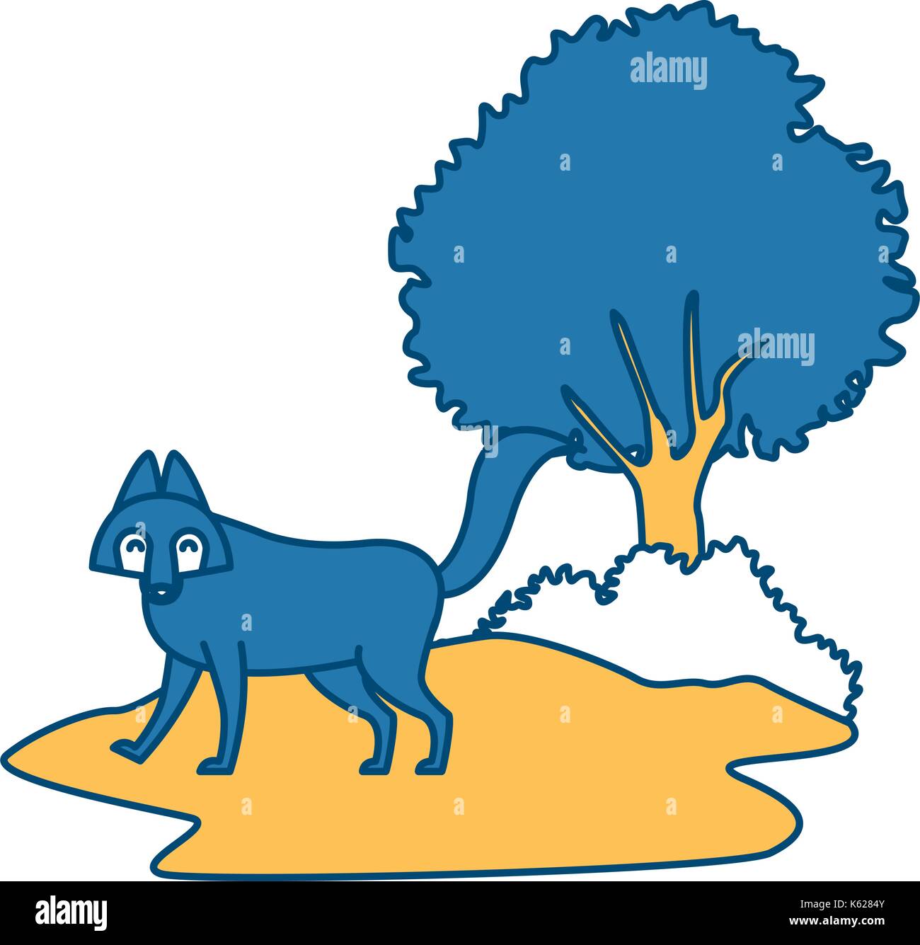 Wolf cartoon animal Stock Vector Image & Art - Alamy