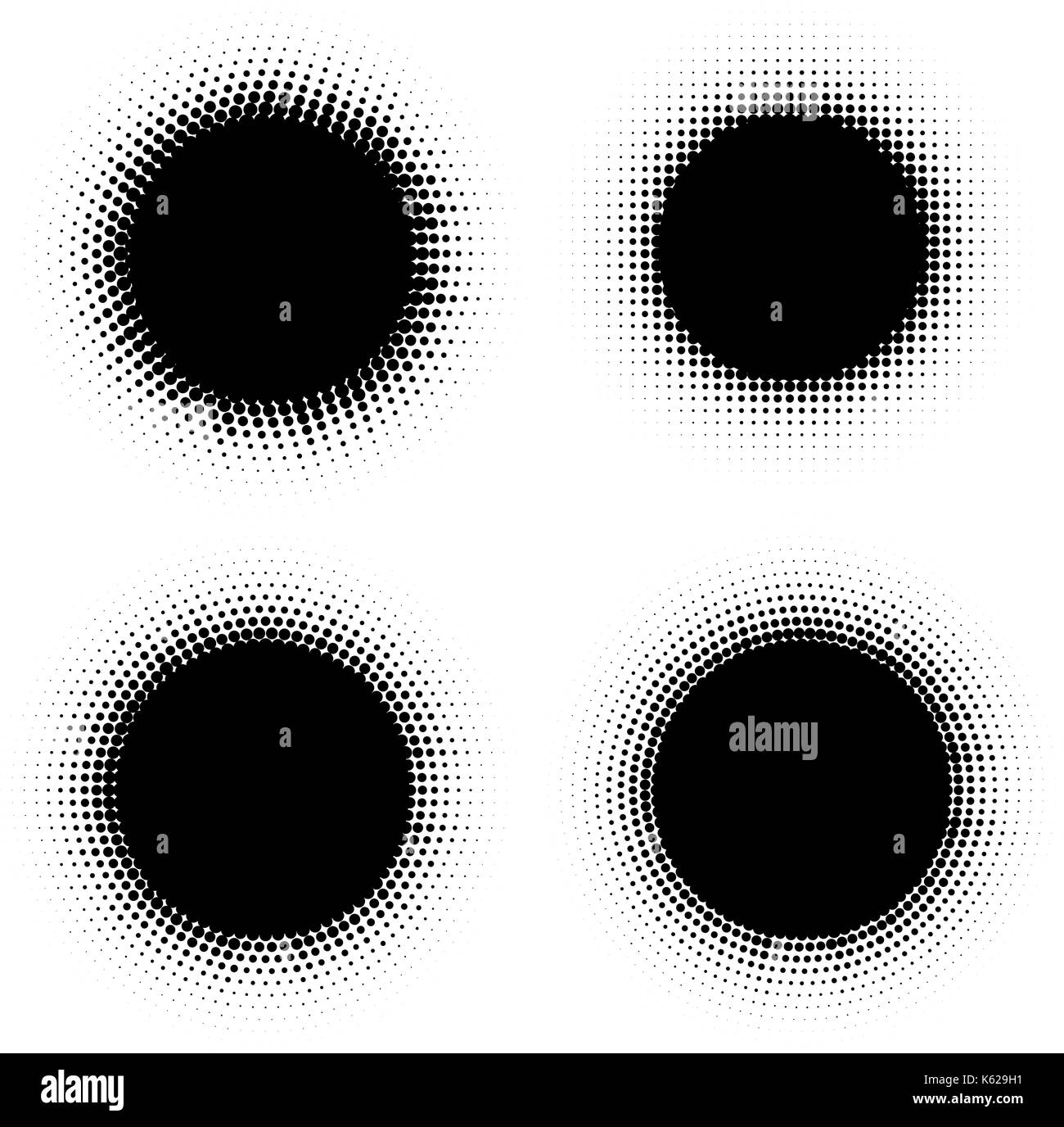 Vector abstract halftone circle frames set. Abstract dotted gradient ...