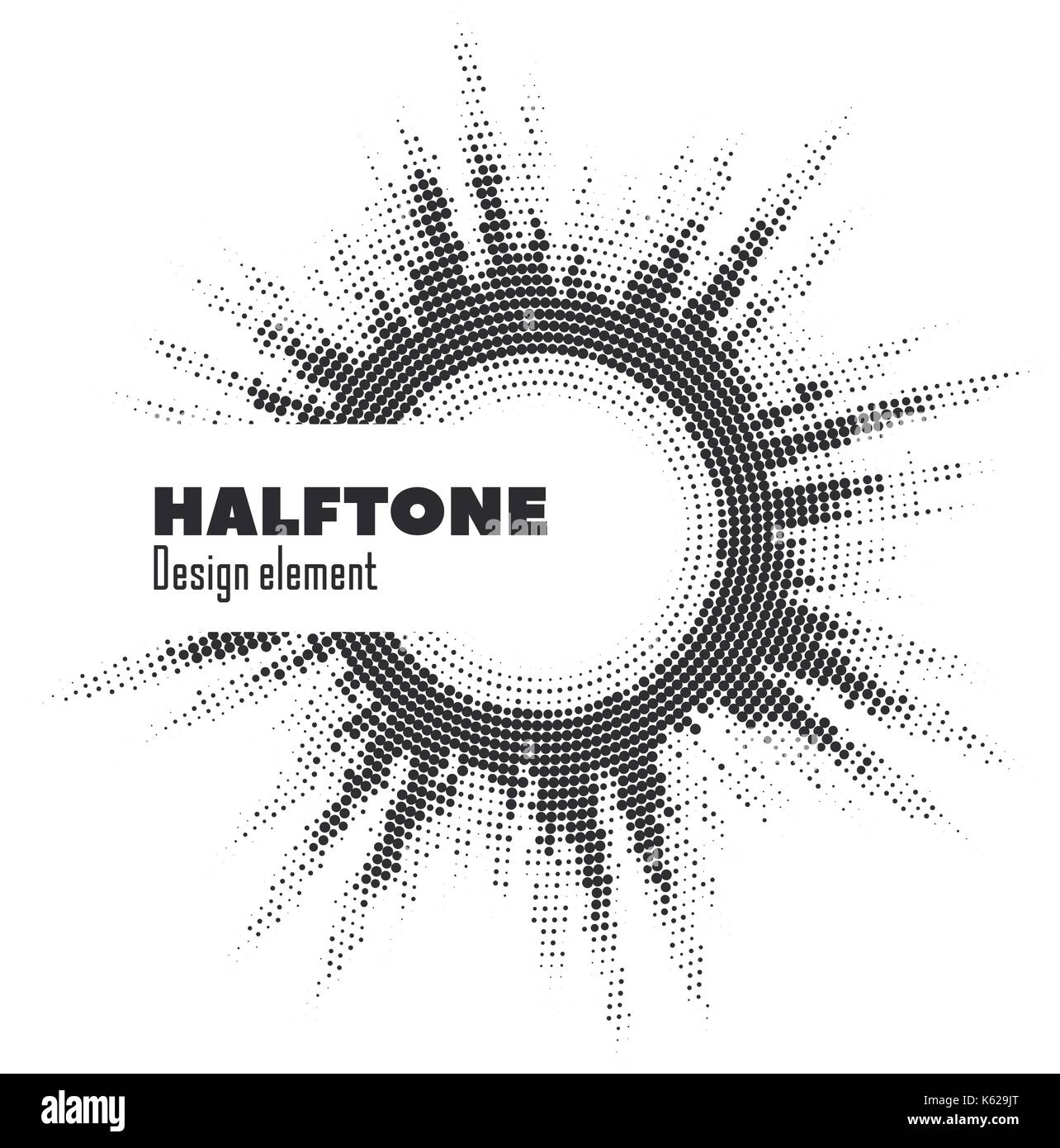 Vector abstract halftone circle frame. Abstract dotted gradient logo ...