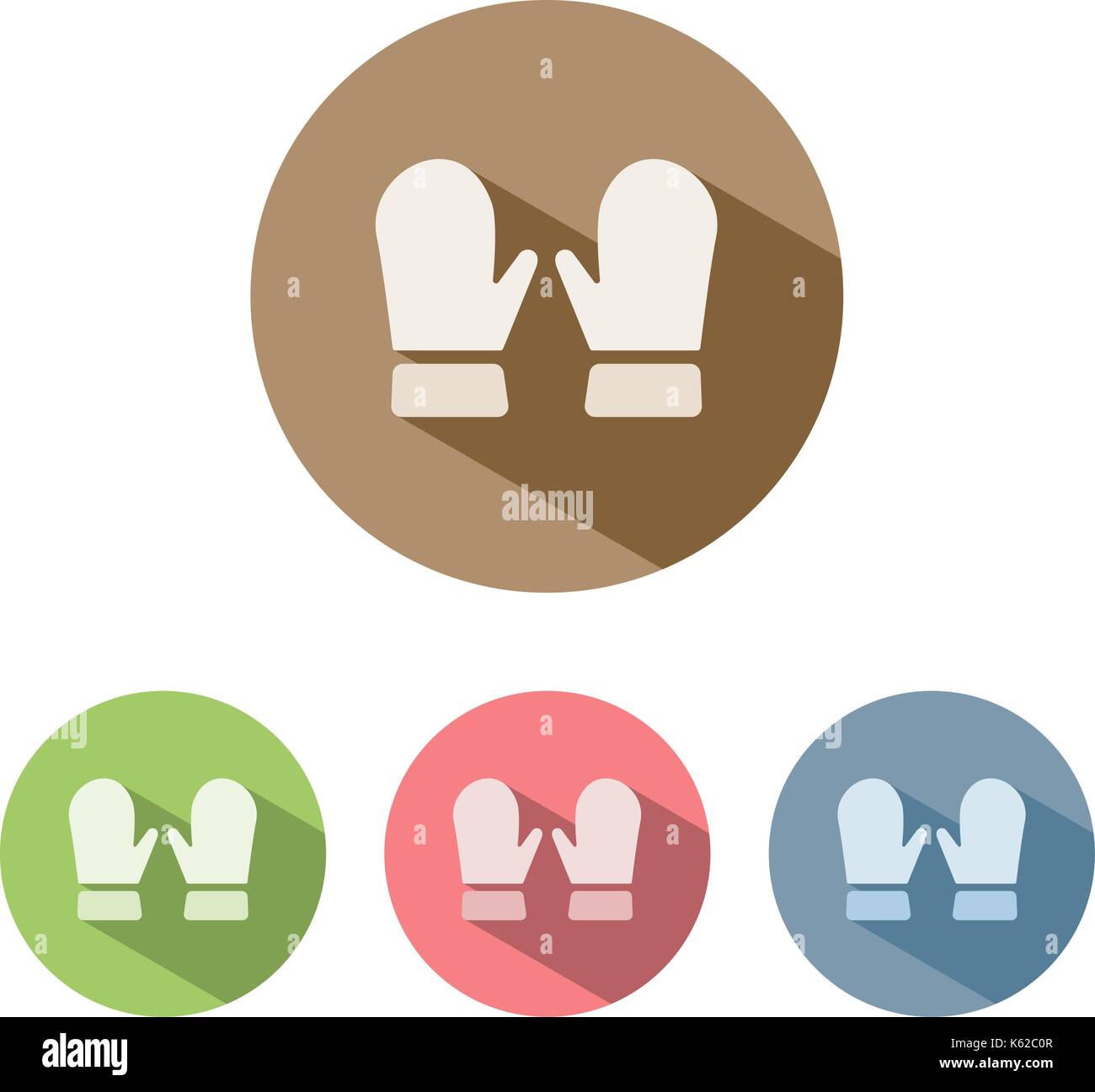 Mittens vector icon on colored circles. Vector illustration Stock ...