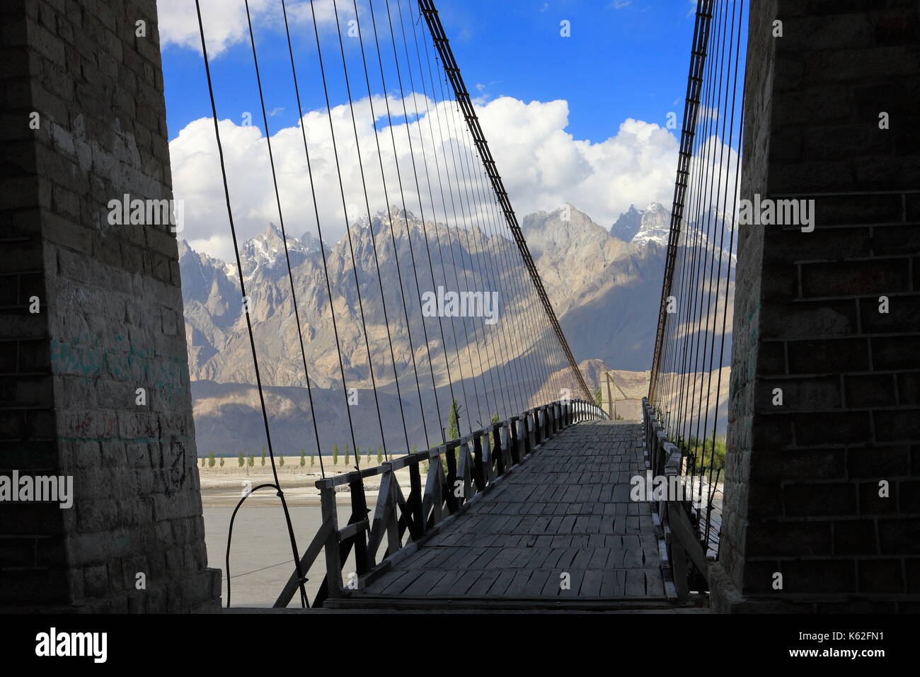 Wooden Bridge at Skardu Valley, Baltistan, Pakistan Stock Photo - Alamy