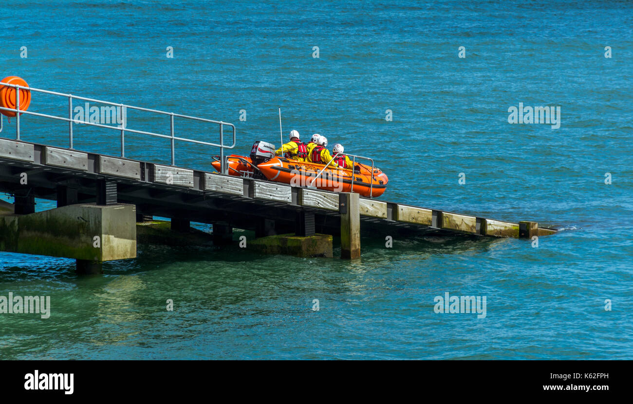 Launch of the Inshore lifeboat at Moelfre Lifeboat Day 2017 event on ...