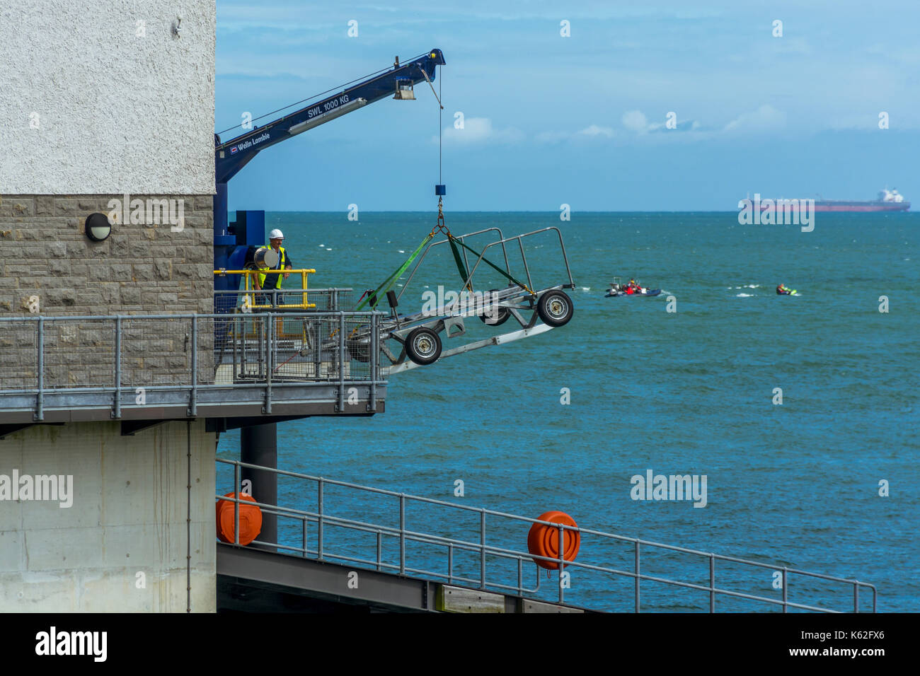 Recovery of the inshore lifeboat cradle at Moelfre Lifeboat Day 2017 ...