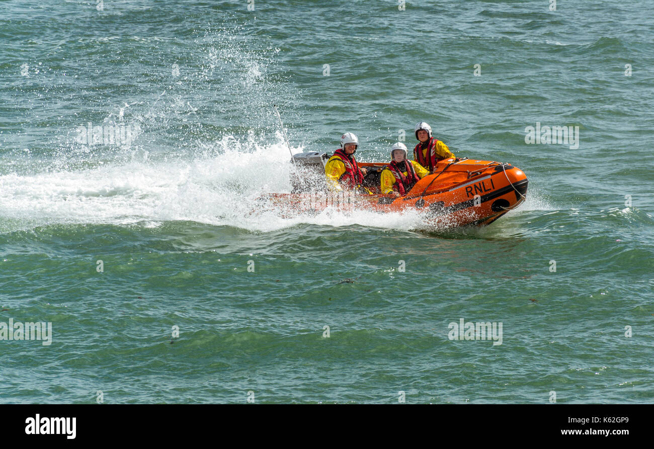 Inshore lifeboat demonstration at Moelfre Lifeboat Day 2017 event on ...