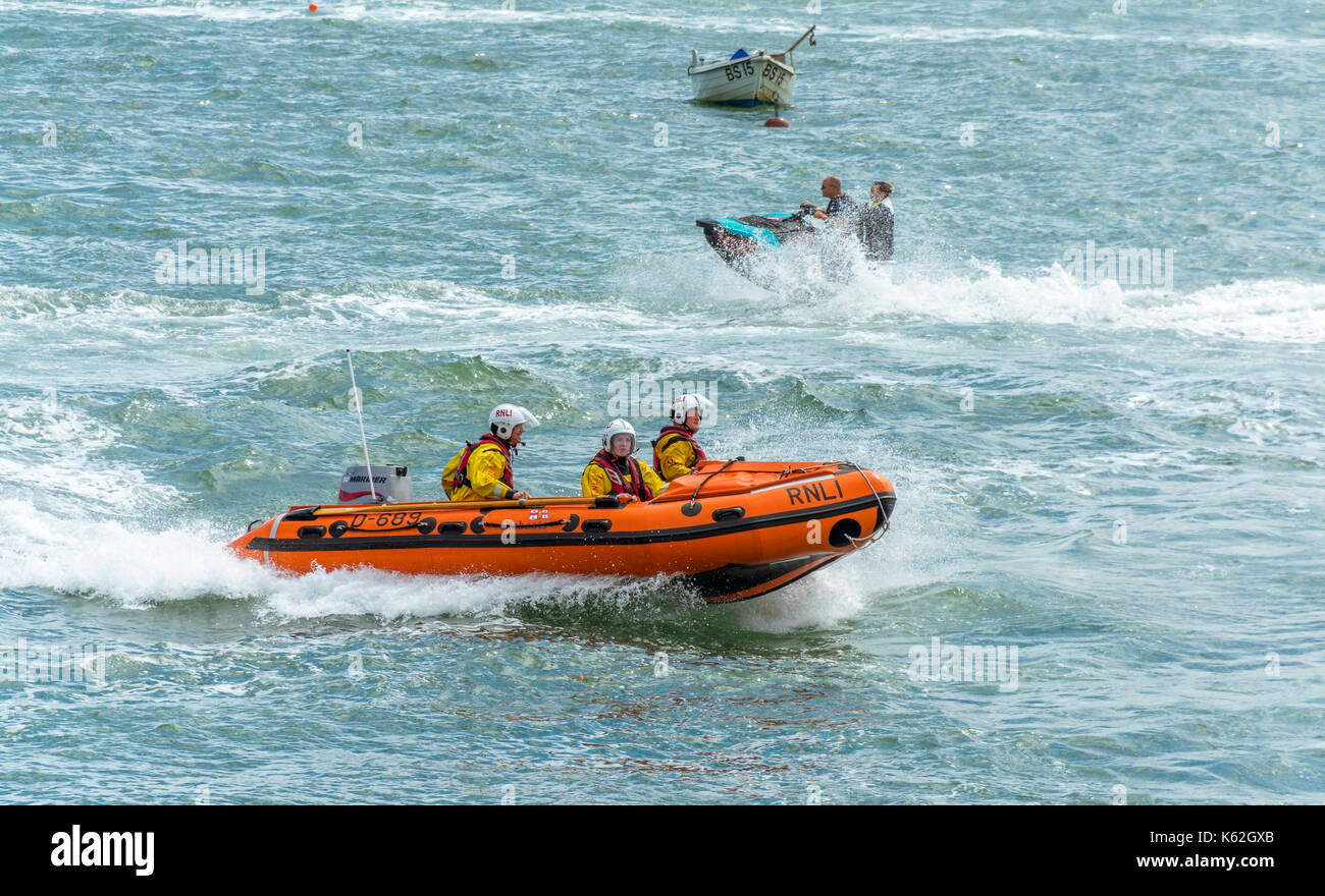 Inshore lifeboat demonstration at Moelfre Lifeboat Day 2017 event on ...