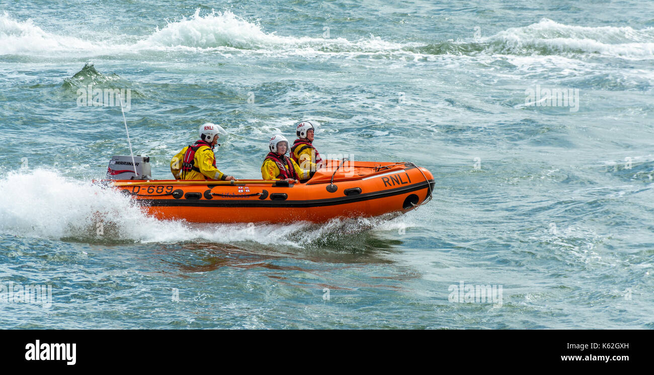 Inshore lifeboat demonstration at Moelfre Lifeboat Day 2017 event on ...