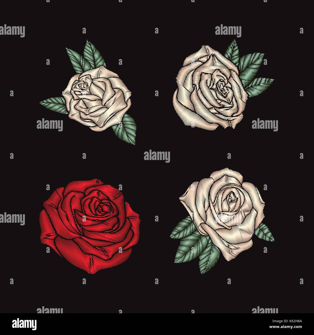 Satin embroidery stitch Stock Vector Images - Alamy