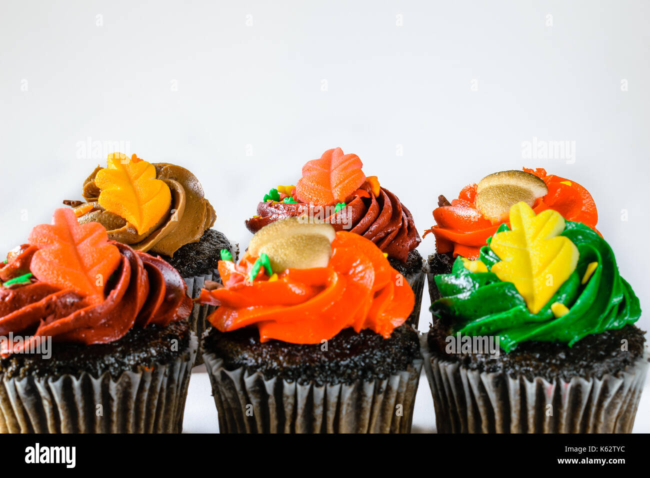 Multiple Chocolate Cupcakes on Isolated Background Stock Photo - Alamy