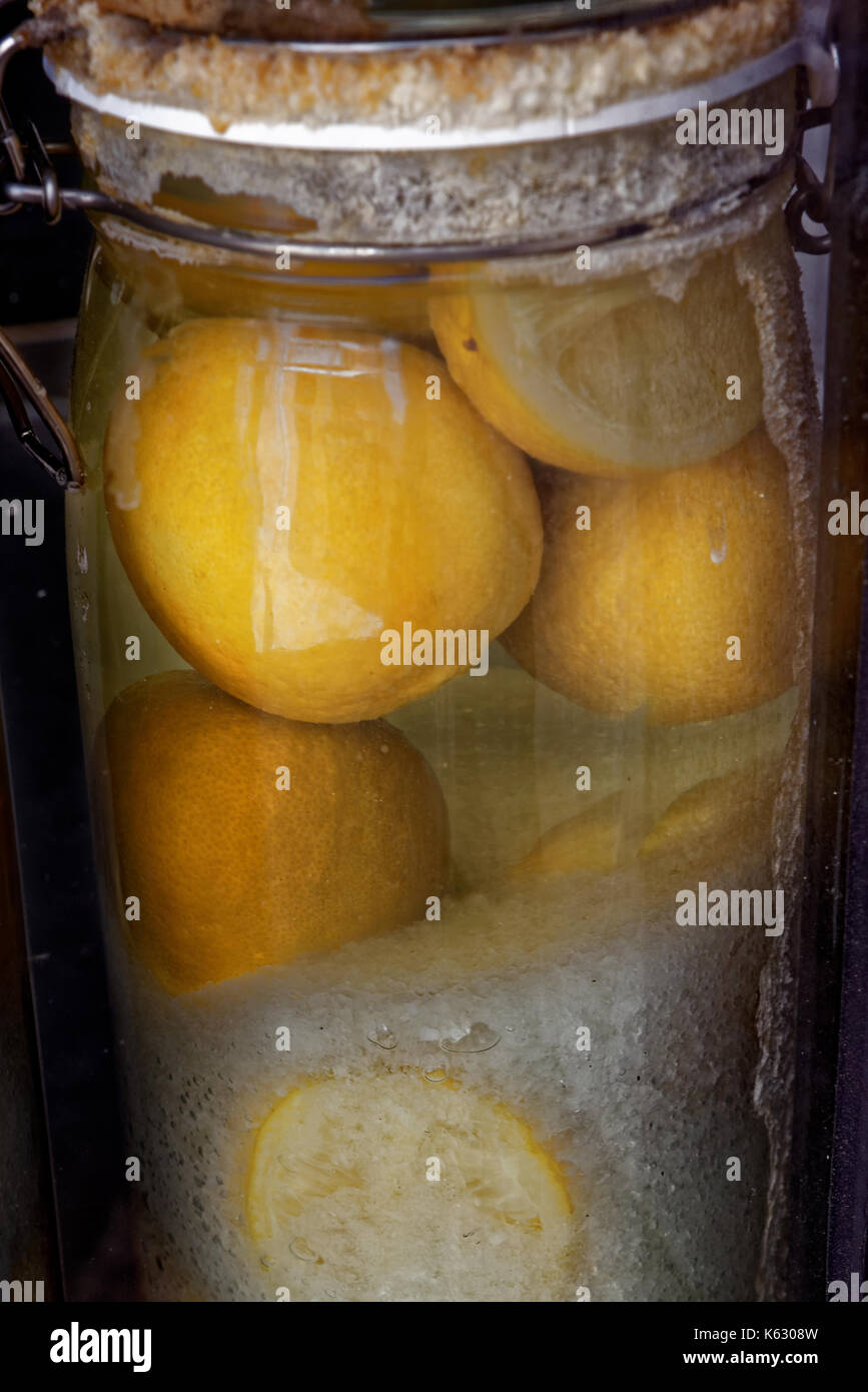 Marinated lemons on a shop window in Setubal, Portugal Stock Photo - Alamy