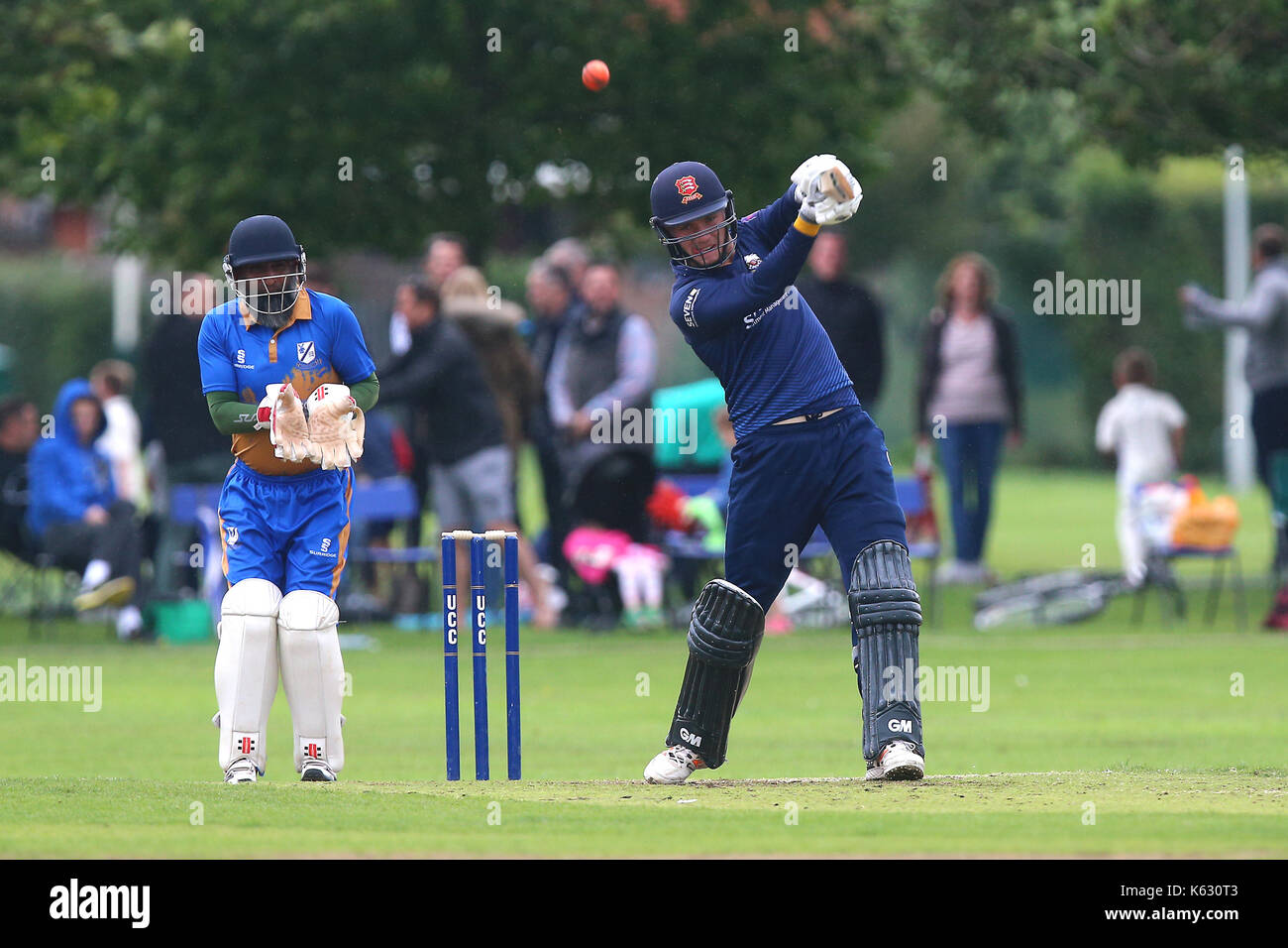 Sam Cook in batting action for Essex during Upminster CC vs Essex CCC ...