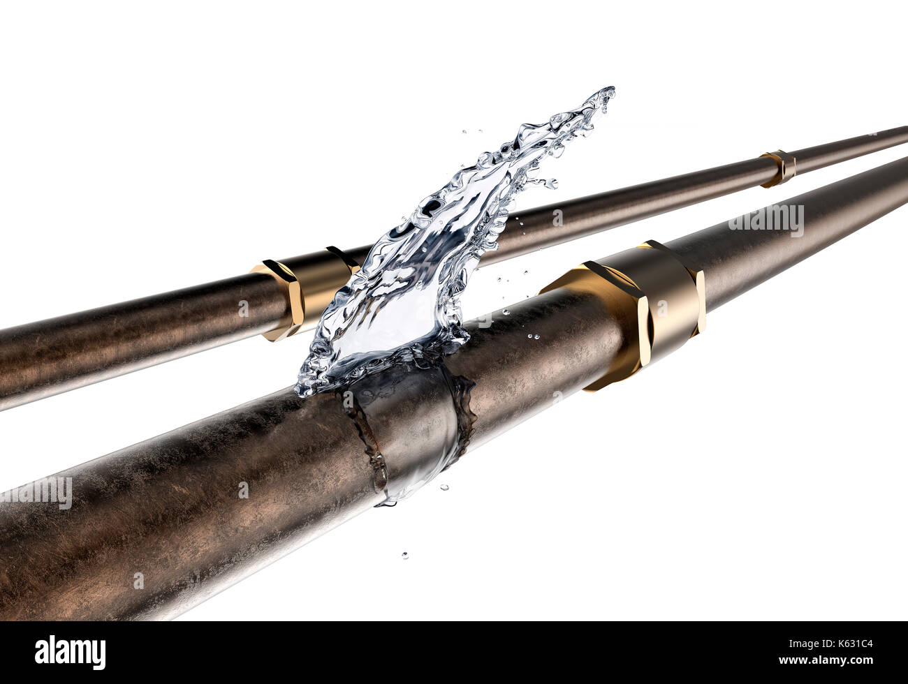 Frozen copper water pipes hi-res stock photography and images - Alamy