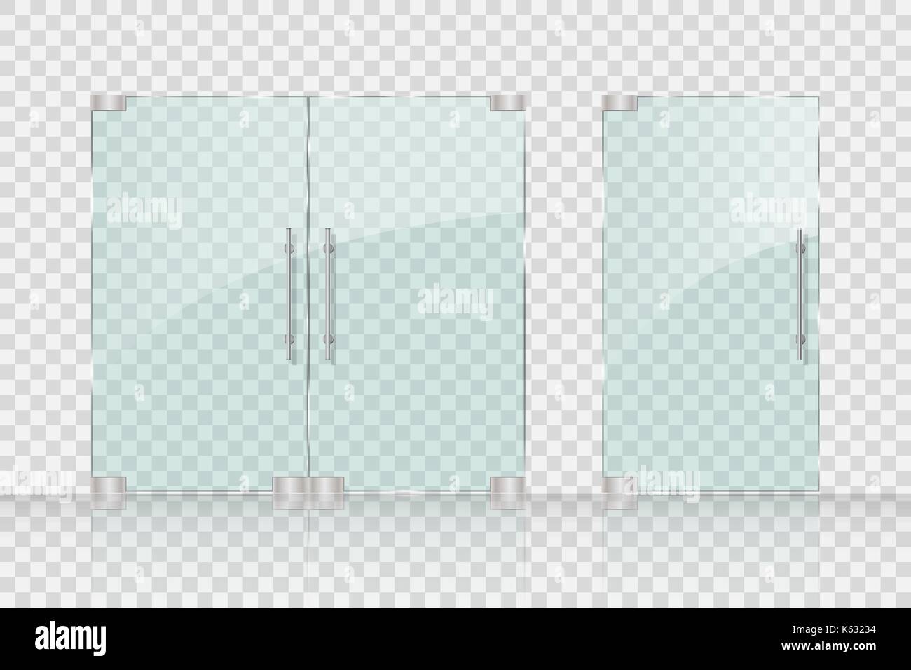 Store, Mall glass doors for market and boutique. Glass doors isolated ...