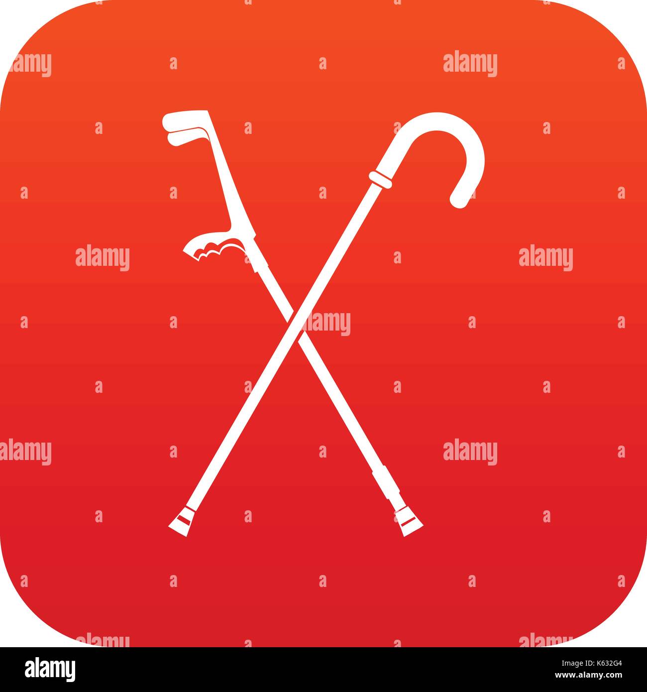 Walking cane icon digital red Stock Vector Image & Art - Alamy