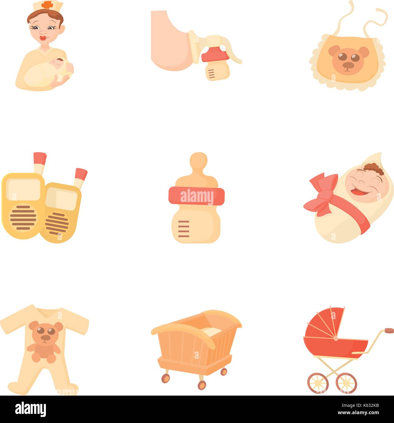 Birth icons set, cartoon style Stock Vector Image & Art - Alamy