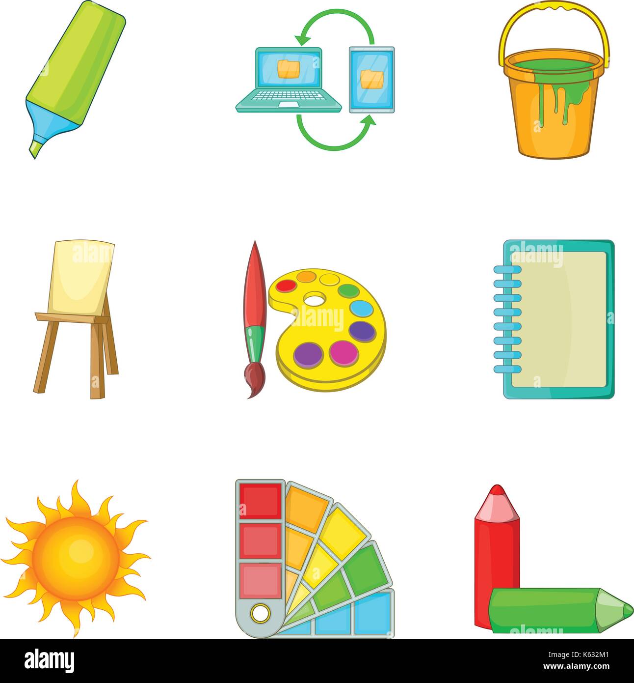 Color scheme icons set, cartoon style Stock Vector Image & Art - Alamy