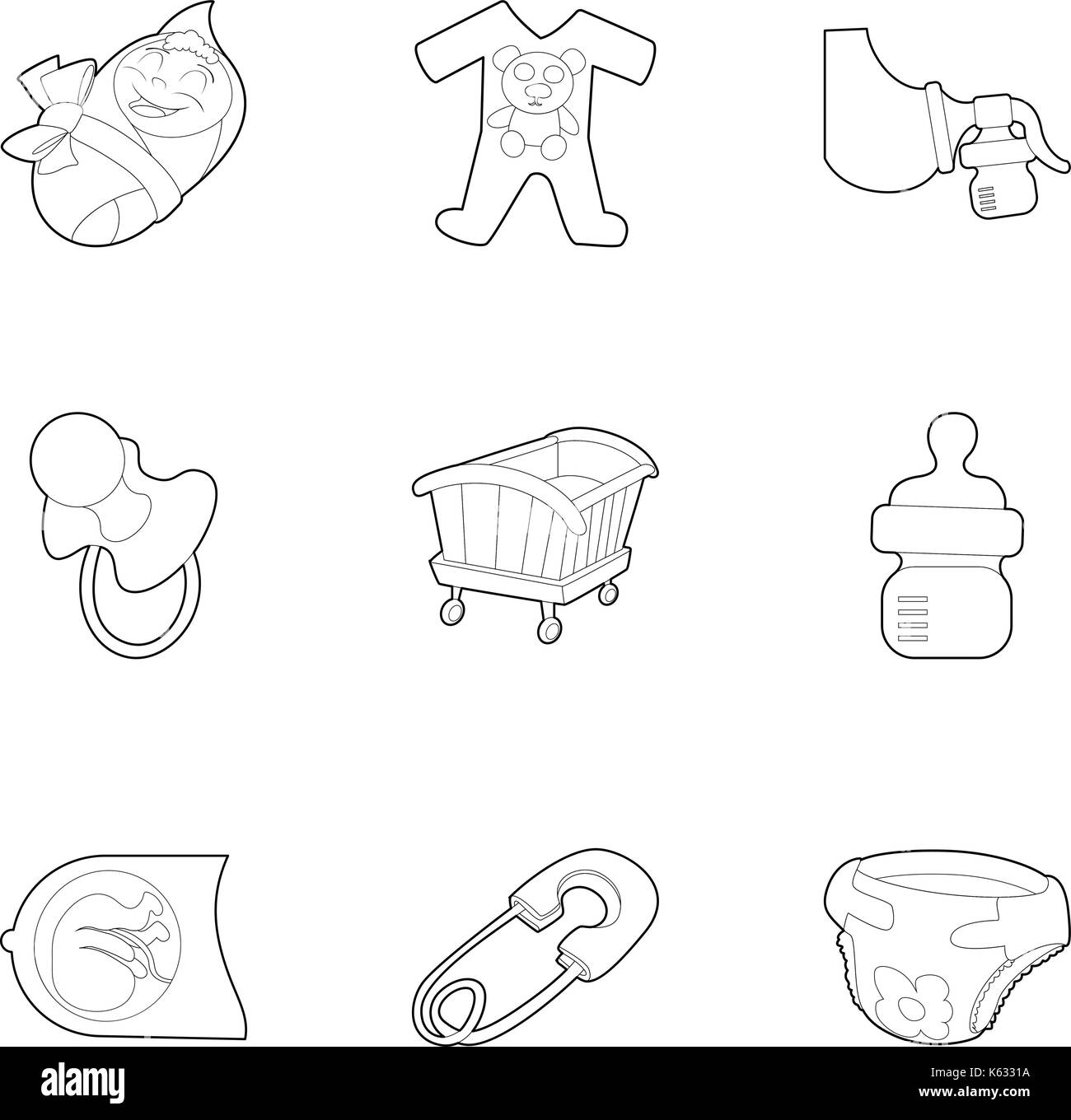 Birth icons set, outline style Stock Vector Image & Art - Alamy