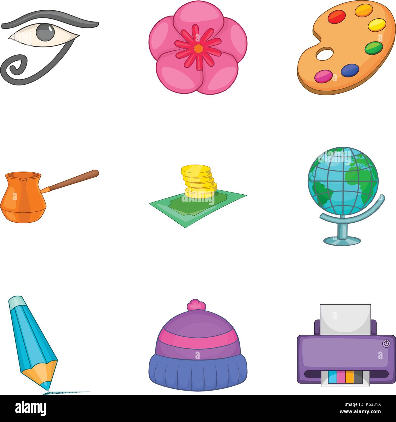 Print icons set, cartoon style Stock Vector Image & Art - Alamy