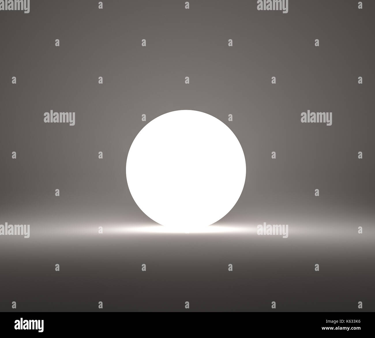 Light sphere in the studio. 3d illustration Stock Photo - Alamy