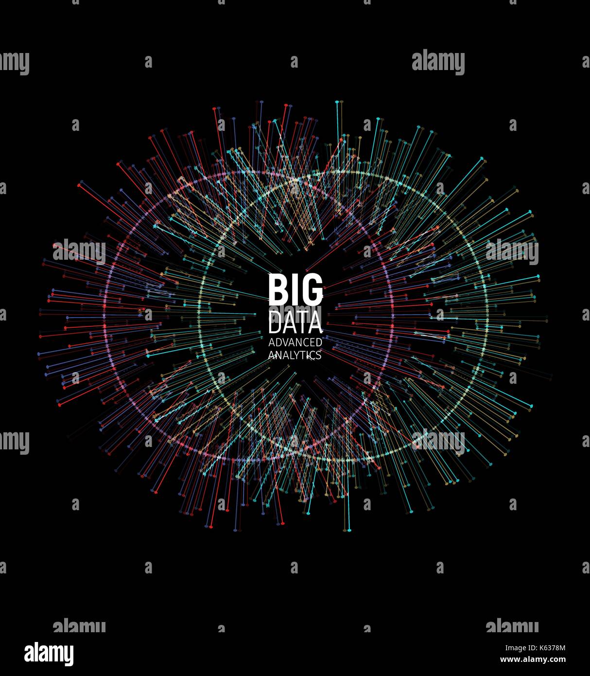 Big Data Abstract Vector Visualization Lines And Dots Array Big Data