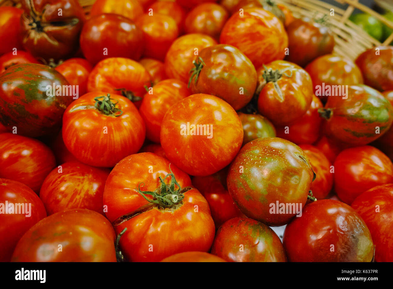 Ancient Provencal french ripe farm tomatoes on the street market Stock ...