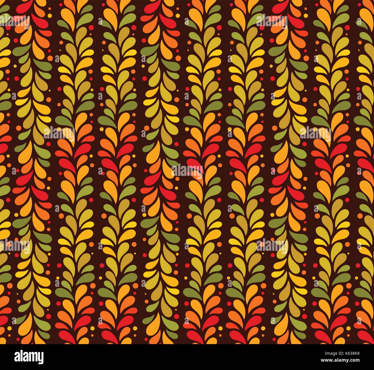 Vector isolated seamless autumn colored vertical line of leaves ...