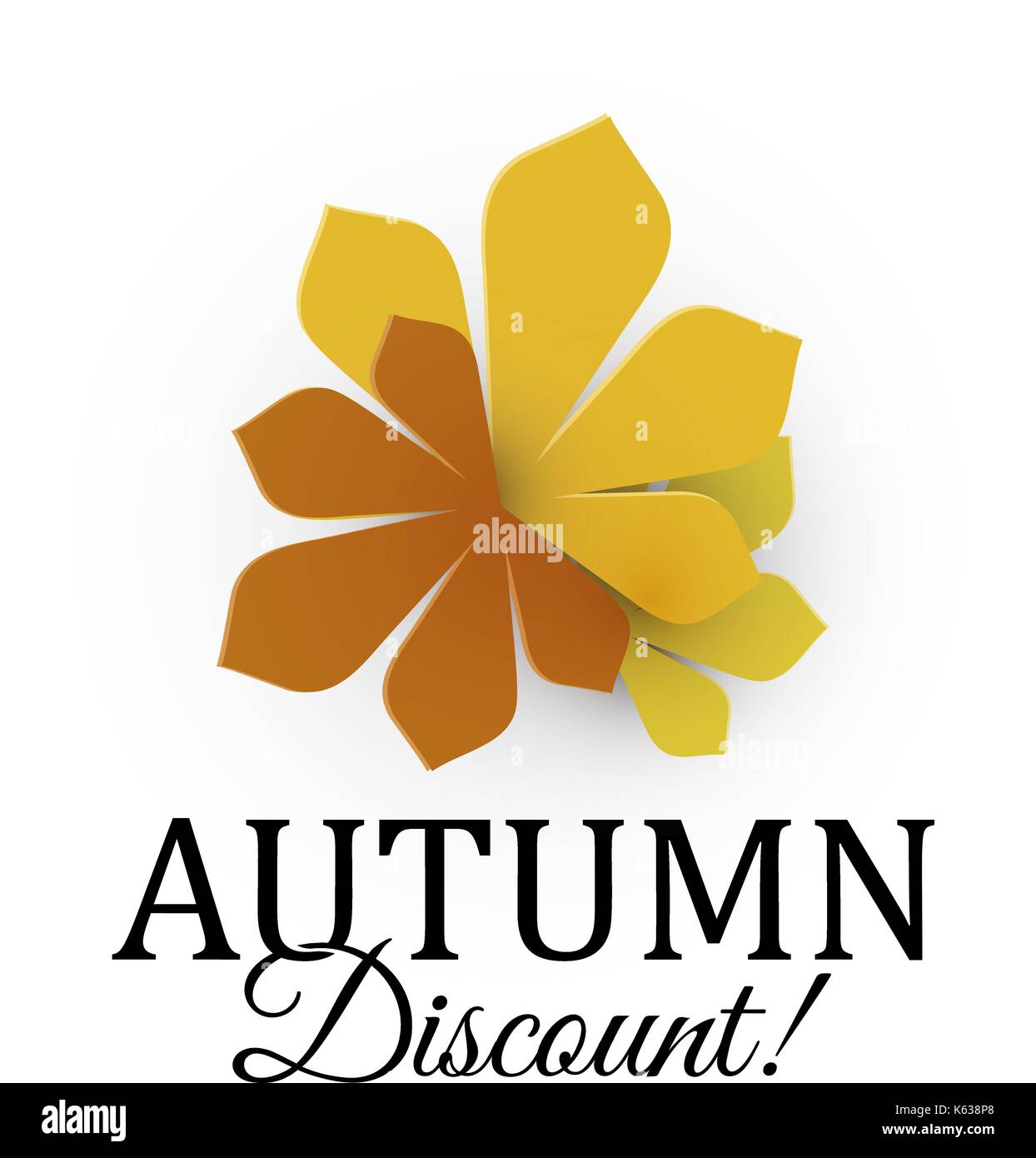 Autumn discount sign. Three autumn colors chestnut leaves. Vector ...