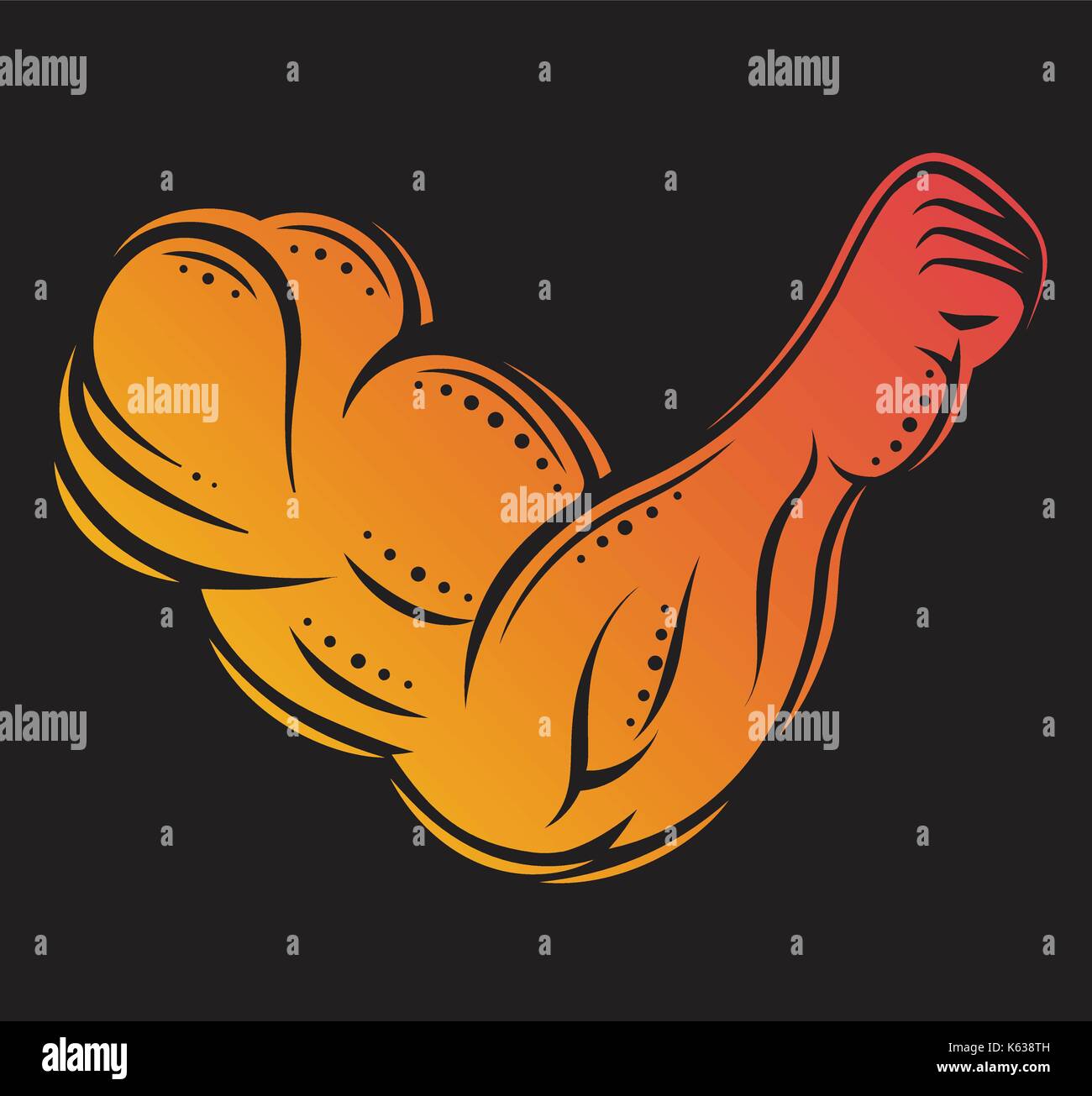 Engraving style sport logo. Biceps and triceps from the hand of the ...