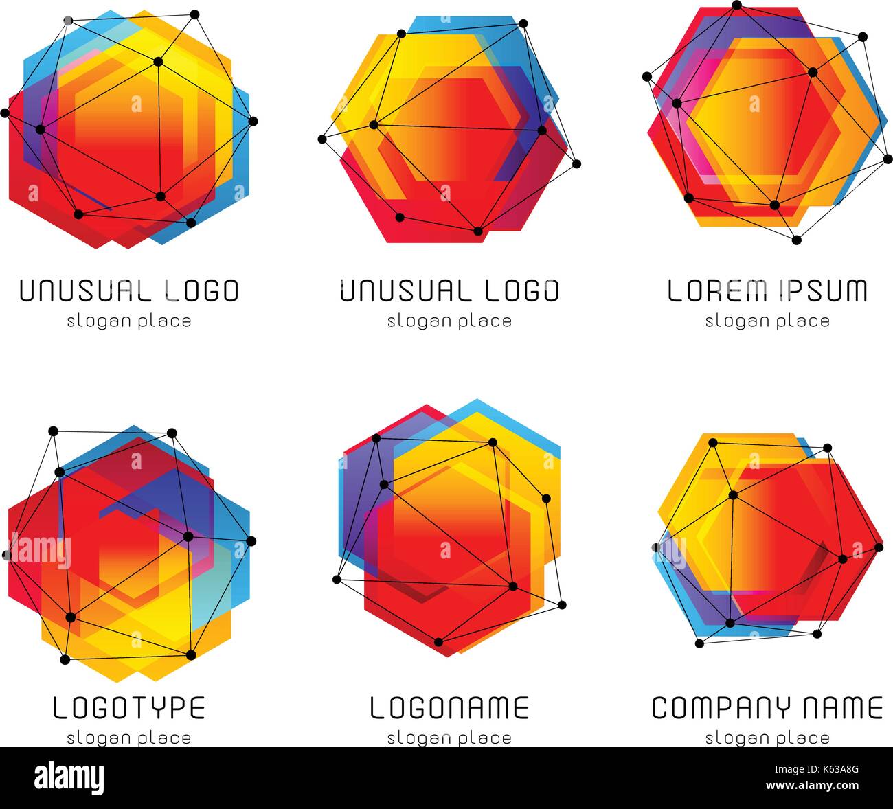 Futuristic abstract colorful vector logo and poster template ...