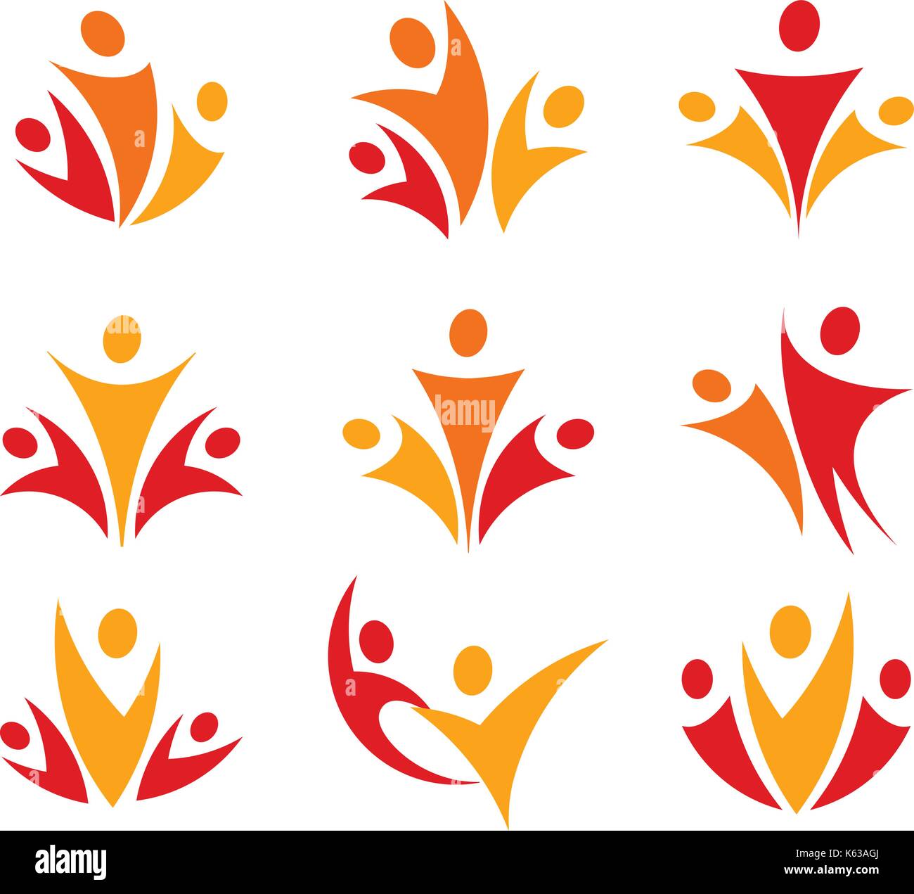 People union vector logo set. Abstract family icon. Parents logotype ...