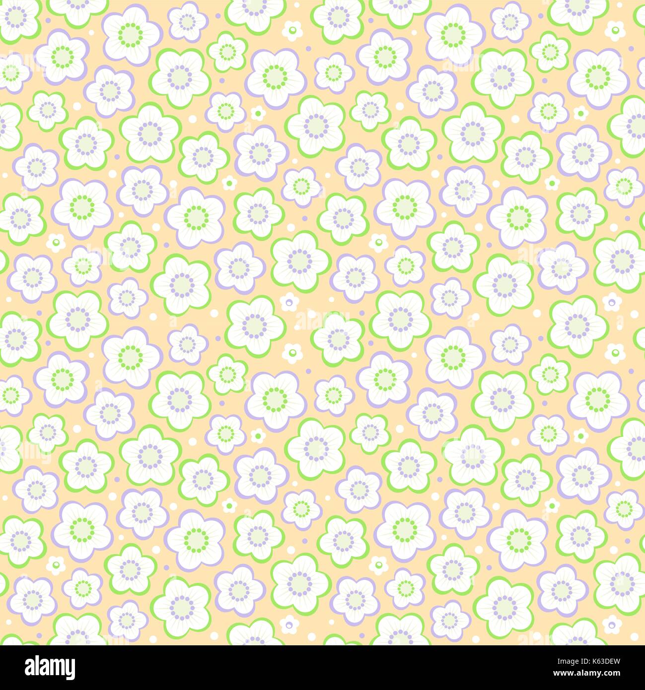 Seamless (easy to repeat - you see 4 tiles) floral pattern (background ...