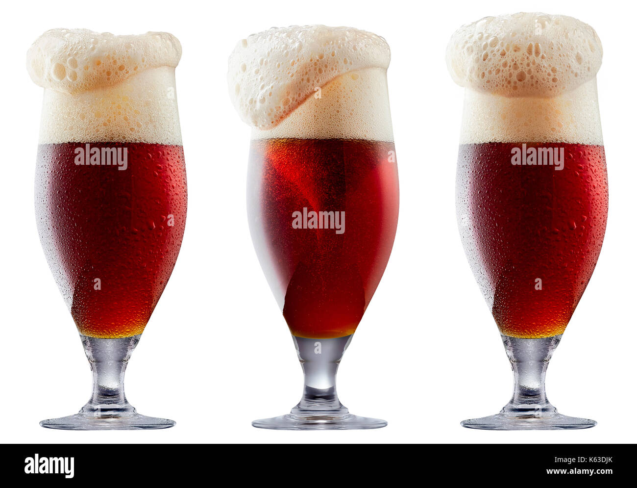 Mug of frosty dark red beer with foam Stock Photo - Alamy