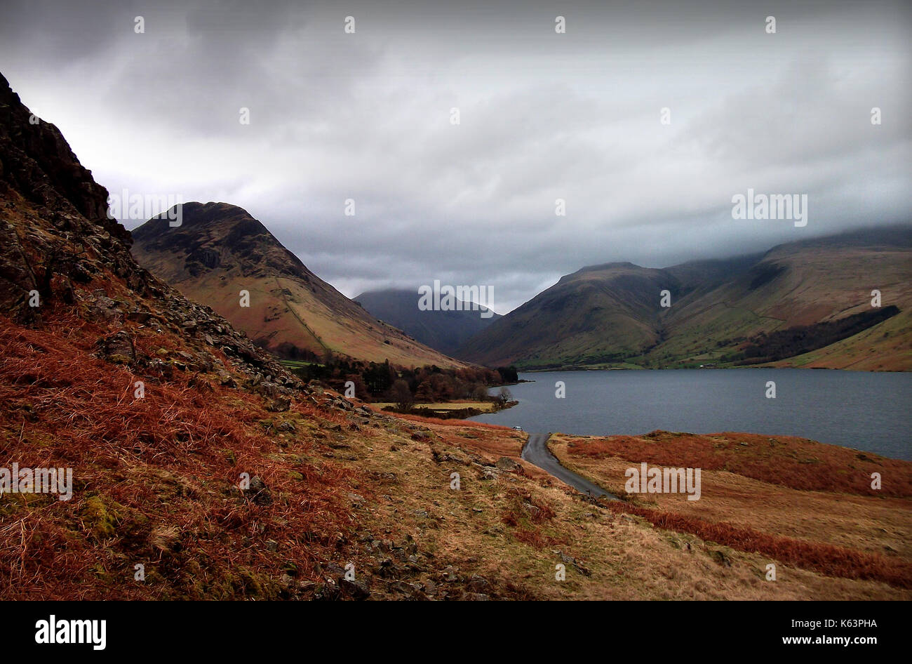 View of The Screes by Wastwater Lake, Wasdale Valley, Lake District ...