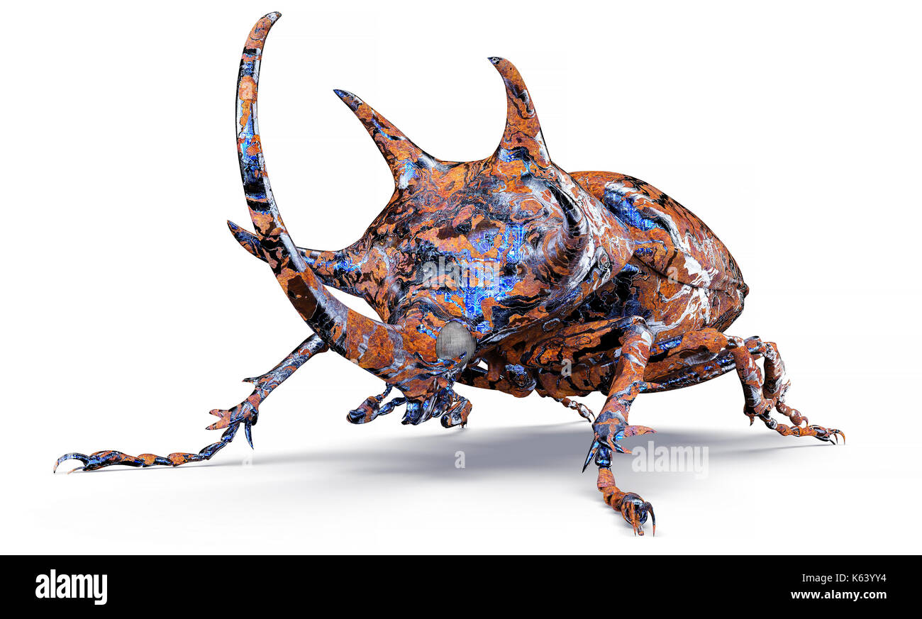 digital safety concept electronic computer bug isolated, 3D ...