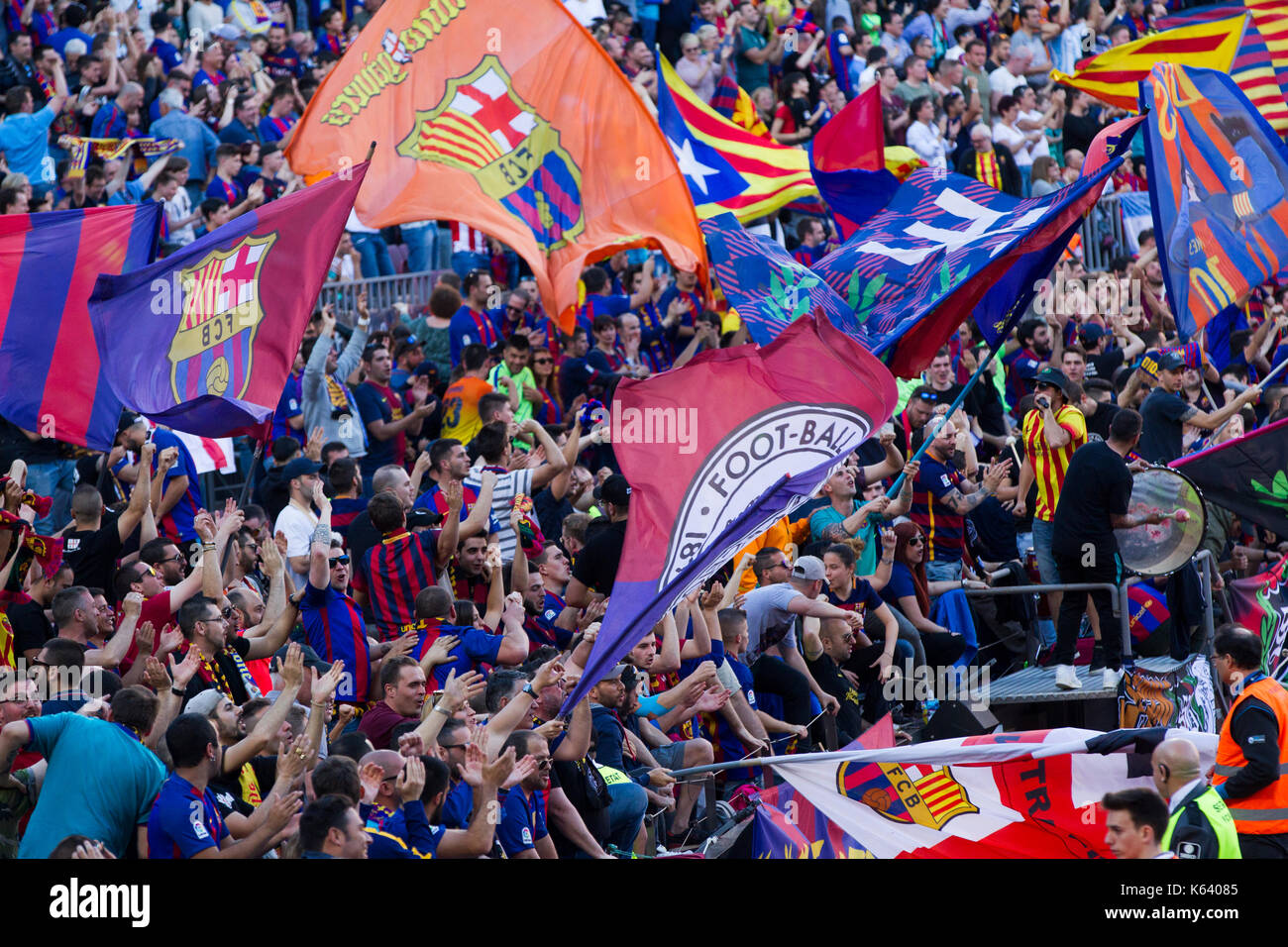Barcelona fans and supporters celebrating goal scored - 6/5/17 ...