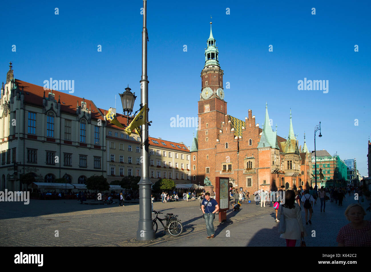 Nowy Ratusz (New Town Hall) and Gothic Stary Ratusz (Old Town Hall) on ...