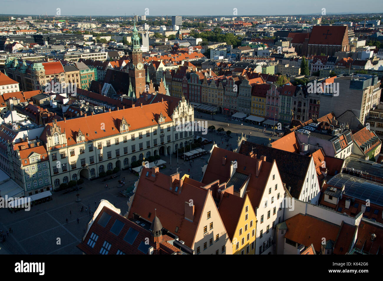 Nowy Ratusz (New Town Hall) and Gothic Stary Ratusz (Old Town Hall) on ...