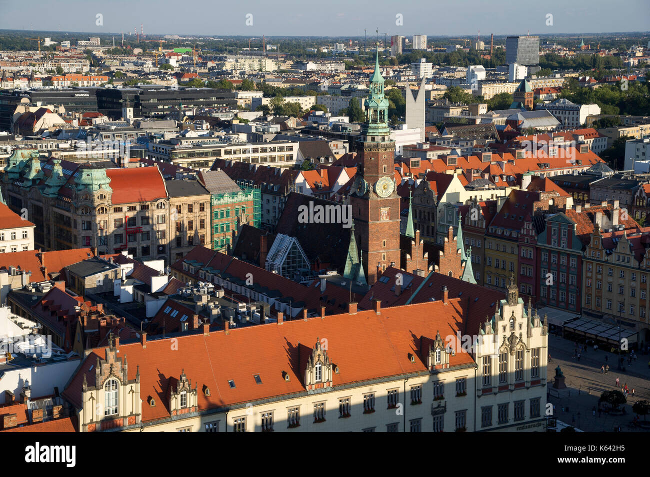 Nowy Ratusz (New Town Hall) and Gothic Stary Ratusz (Old Town Hall) on ...