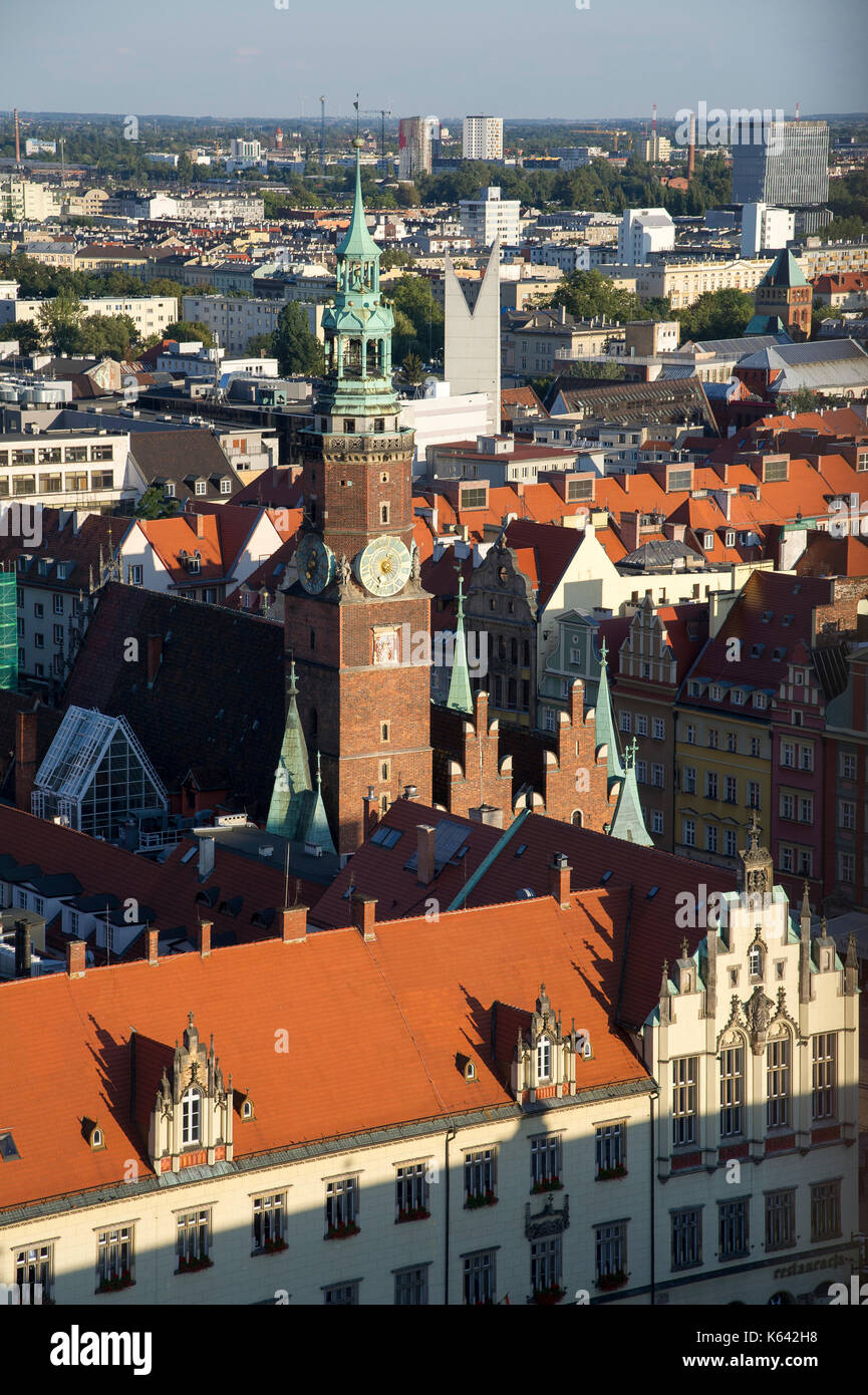 Nowy Ratusz (New Town Hall) and Gothic Stary Ratusz (Old Town Hall) on ...
