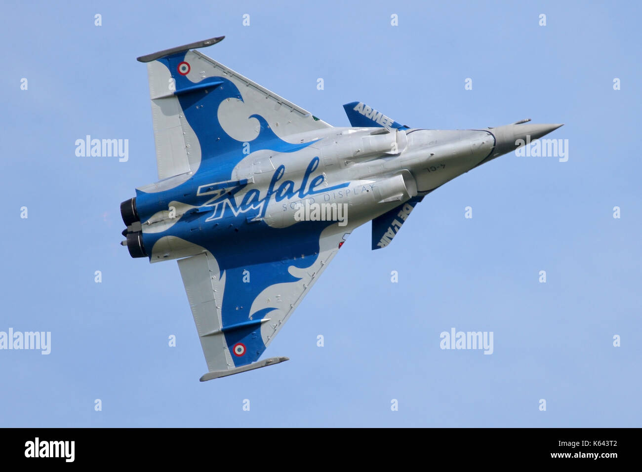 French Air Force Rafale displaying at Duxford during the May 2017 air ...