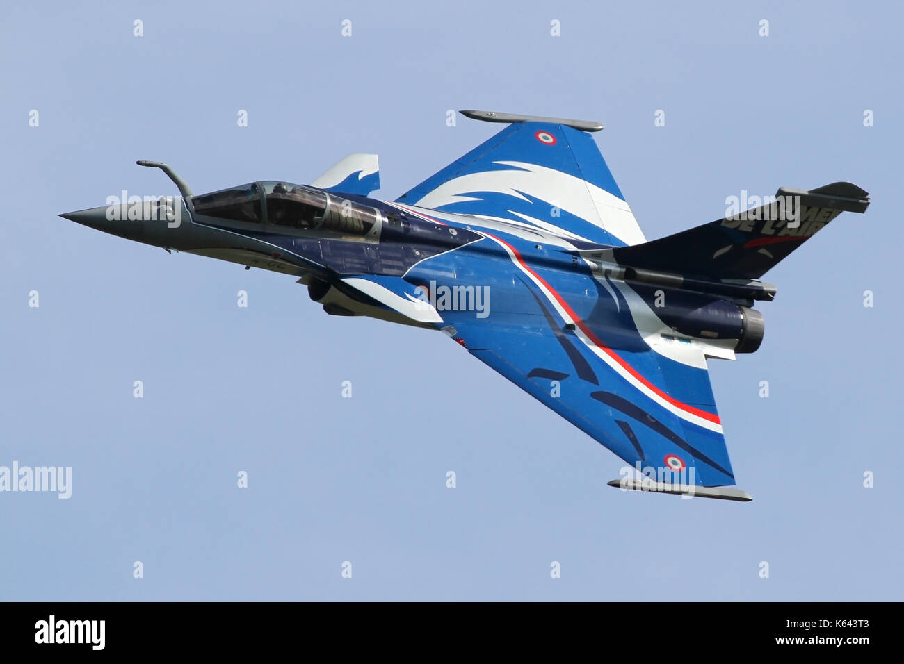 French Air Force Rafale displaying at Duxford during the May 2017 air ...