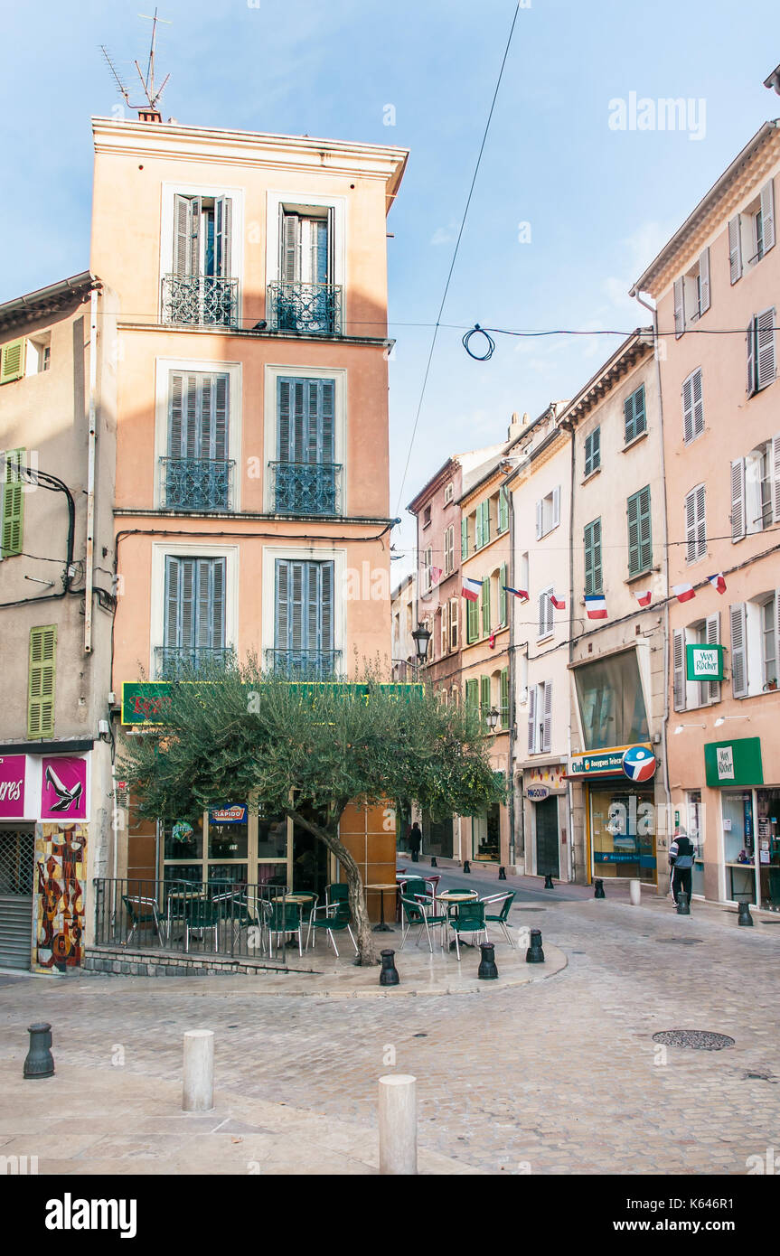Brignoles, France - October 09, 2009: Building at the angle of Jules ...